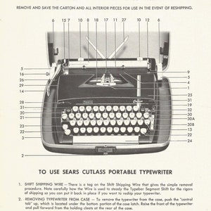 Sears Cutlass Typewriter Instruction Manual - Complete User Guide ...