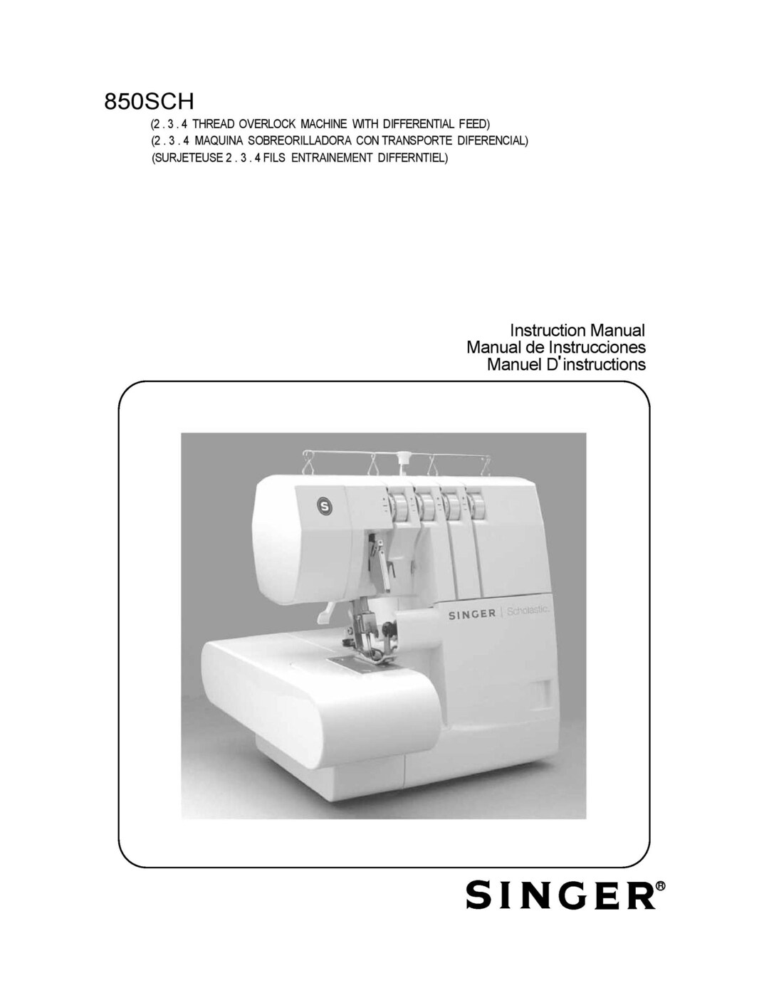Singer 850SCH Overlock Sewing Machine Instruction Manual (PDF) - Etsy