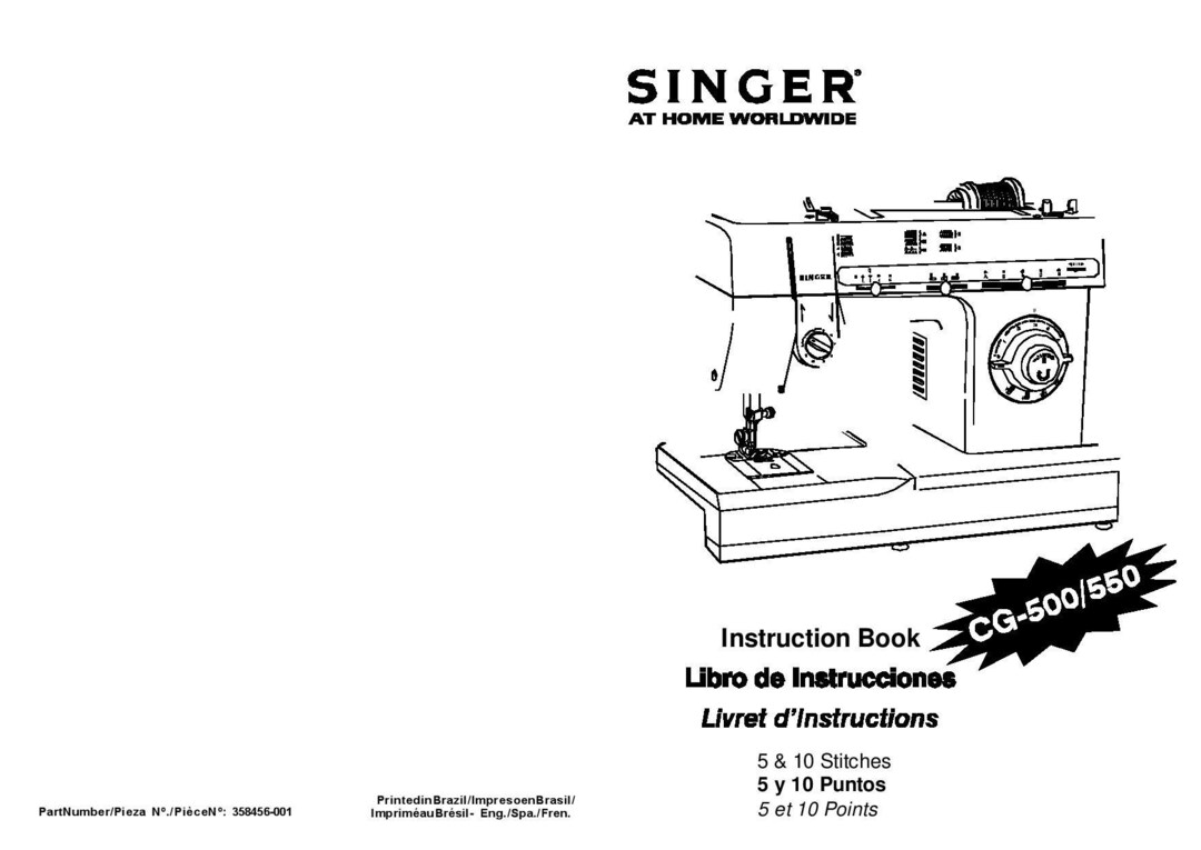 Singer CG-500/CG-550 Sewing Machine Instruction Manual (PDF) - Etsy