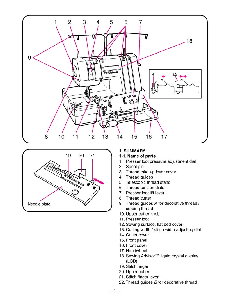 Husqvarna Viking Huskylock 936 Sewing Machine Instruction Manual ...