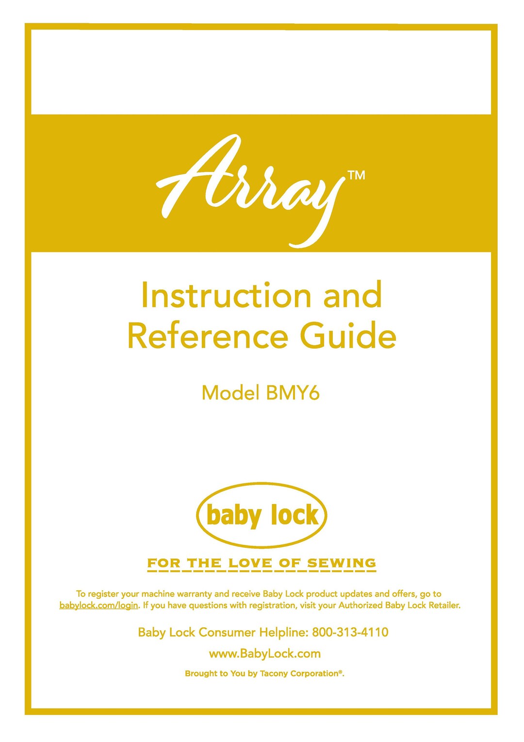 Baby Lock Array BMY6 Sewing Machine Instruction Manual - Etsy