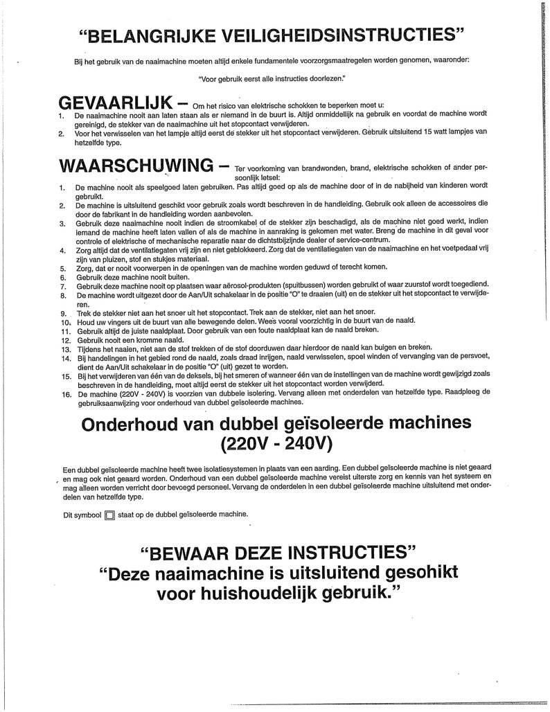 Bernette 50 60 70 75 Sewing Machine Instruction Manual User Manual ...