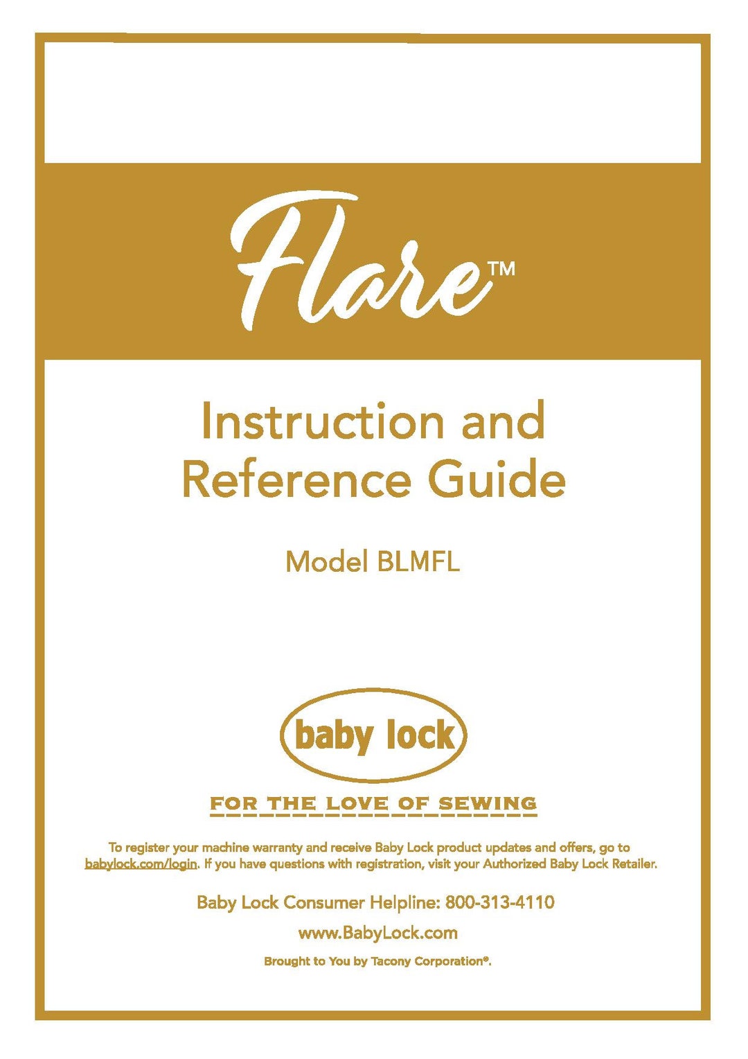 Baby Lock Flare BLMFL Sewing Machine Instruction Manual - English - Etsy