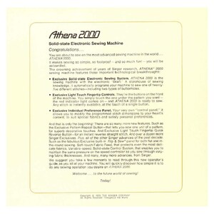 Singer 2000 Athena Sewing Machine Instruction Manual (PDF) - Etsy