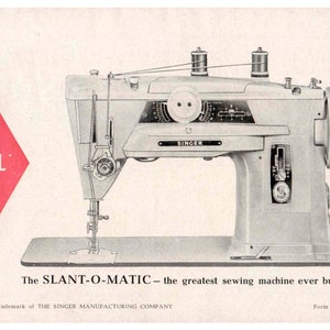 Singer 401 401A Slant-o-matic Sewing Machine Instruction Manual (PDF ...