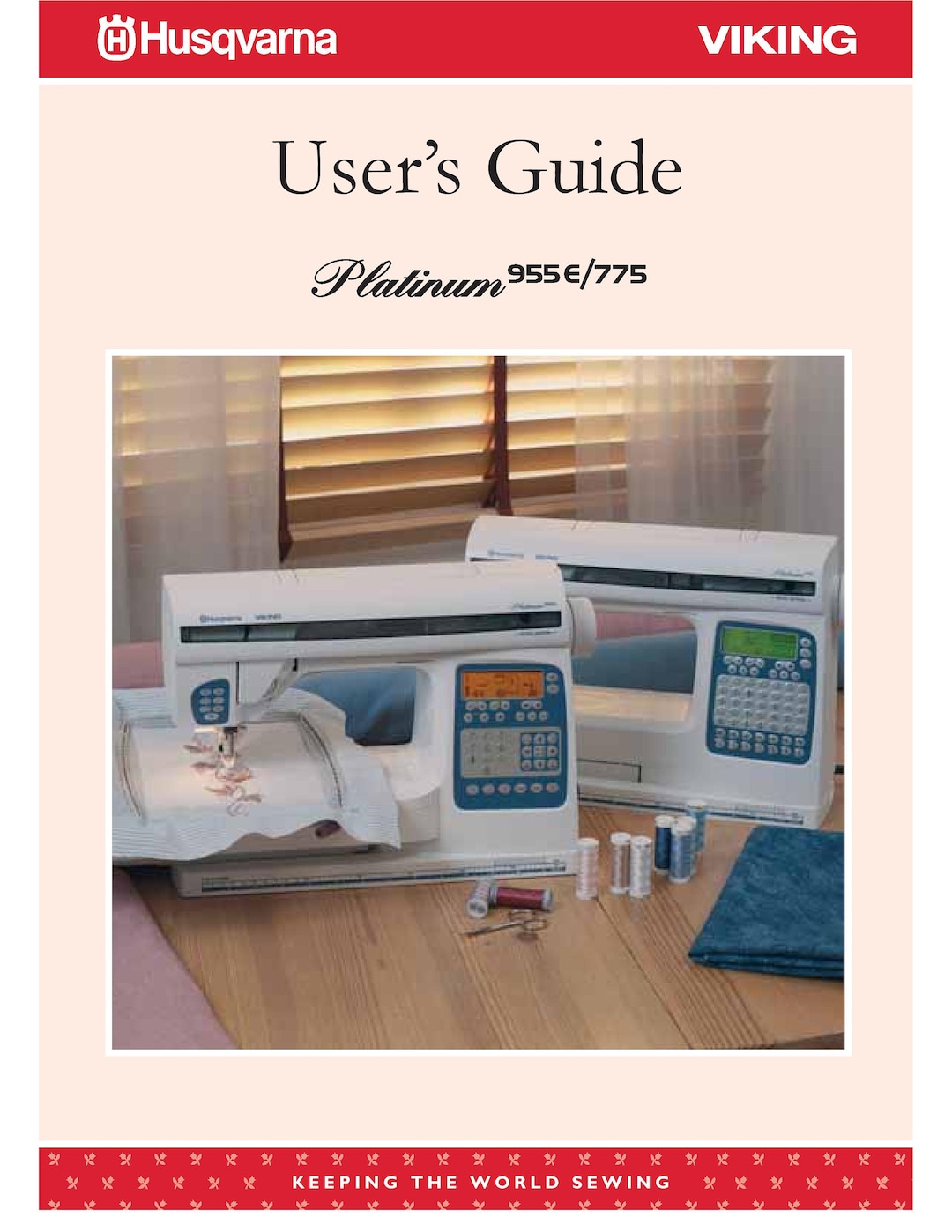 Husqvarna Viking Platinum 995E-775 Sewing Machine Instruction Manual ...