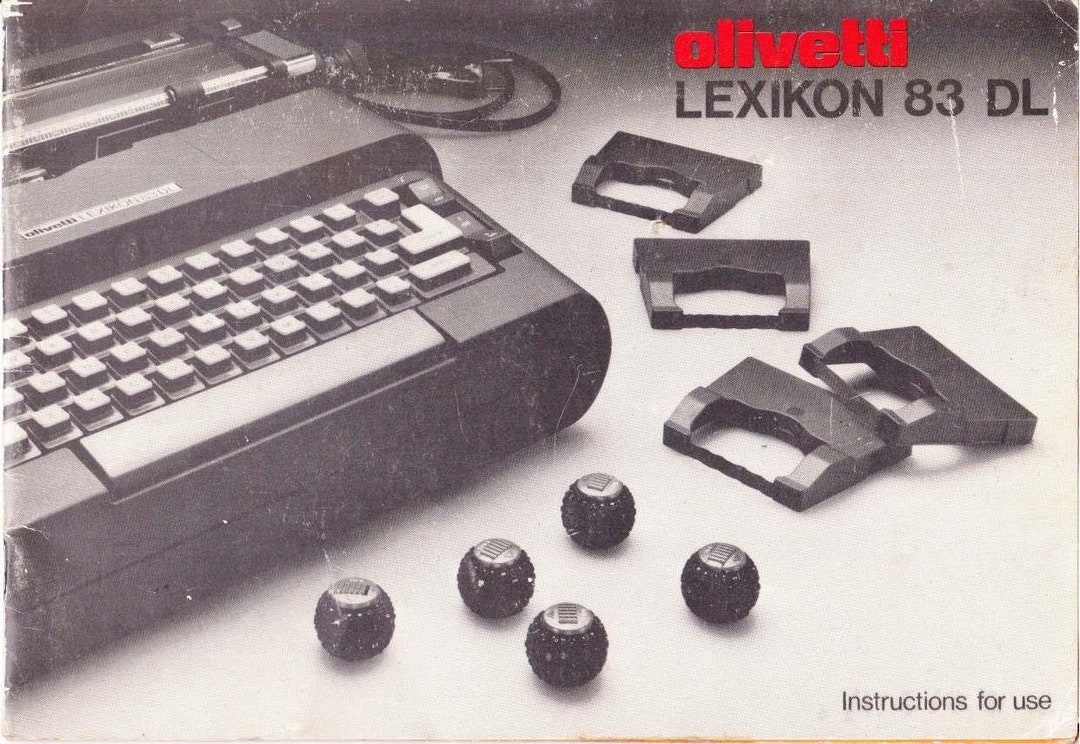 Olivetti Lexikon 83DL Typewriter User Manual (digital PDF) - Etsy
