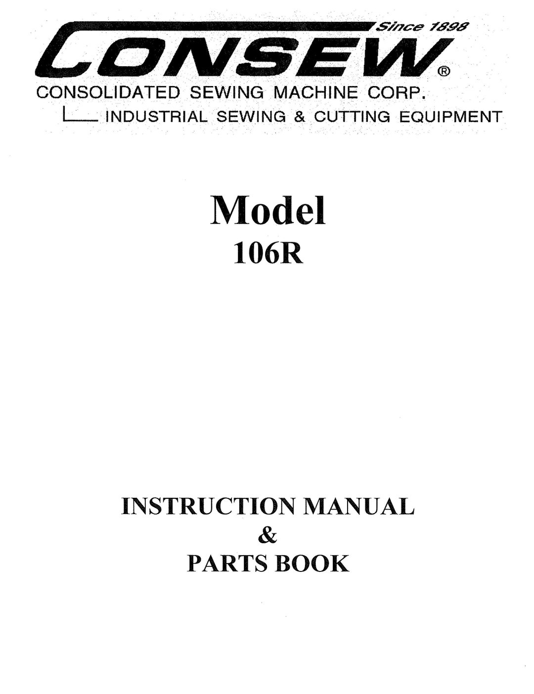 CONSEW 106R Sewing Machine Instruction Manual - English - Etsy