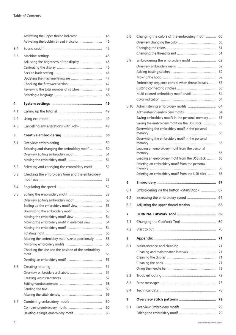 Bernette B70 DECO Sewing Machine Instruction Manual User Manual ...