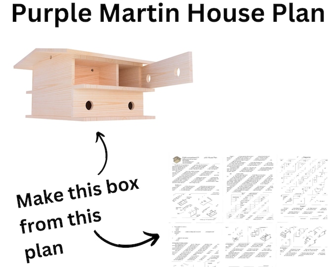 Bird Nest Box Plan Purple Martin Nest Colony Box DIY Eight-chamber ...