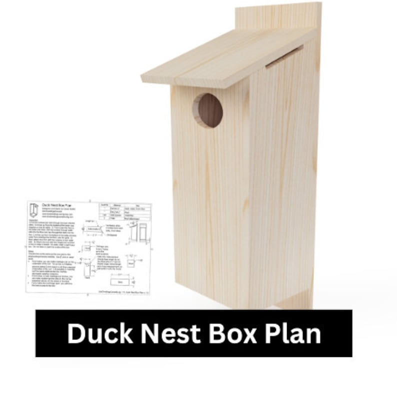 Bird Nest Box Plan | Duck Birdhouse DIY - Etsy