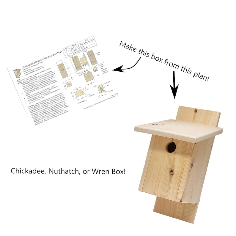 Bird Nest Box Plan | Chickadee/nuthatch/wren Nesting Box Plan | Bird ...