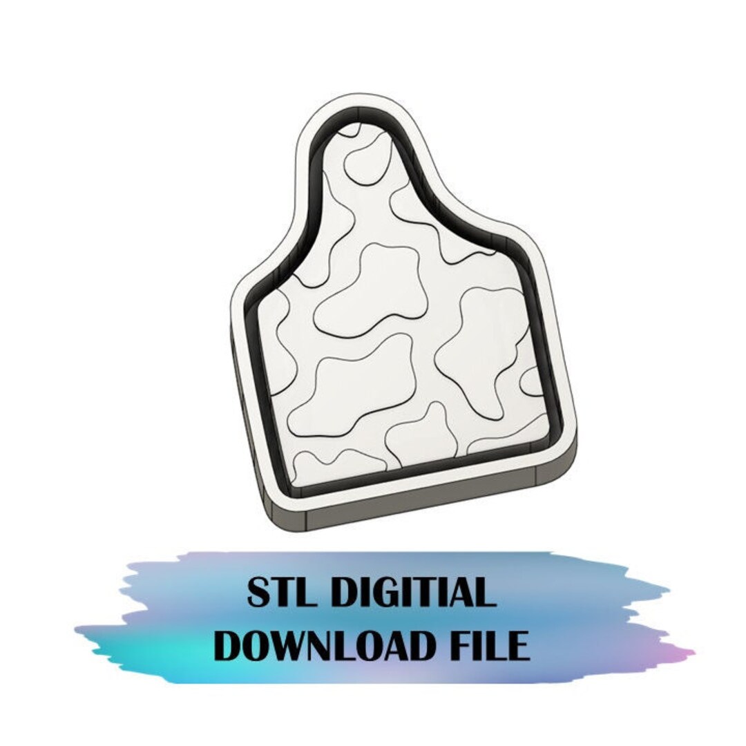 Cow Print Ear Tag Mold Housing STL File - Etsy