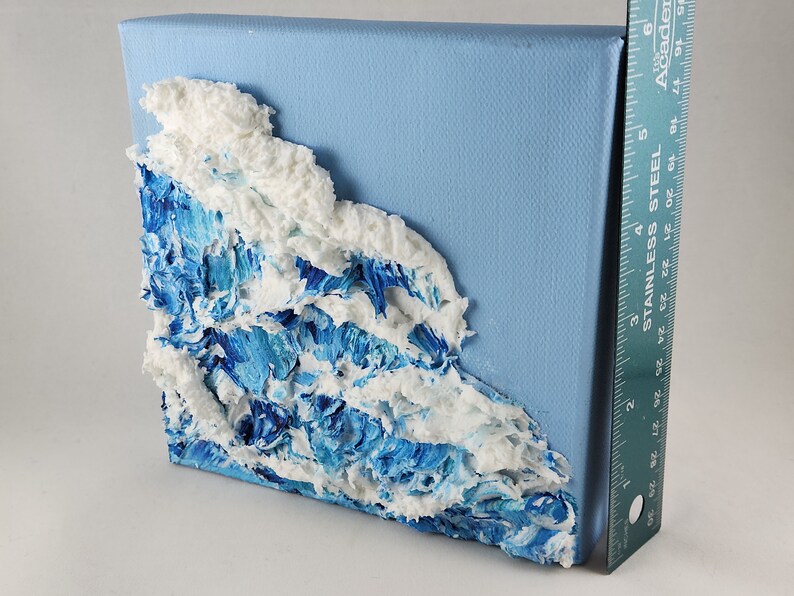 3D Abstract Waves Original Landscape Painting on Canvas Acrylic and ...
