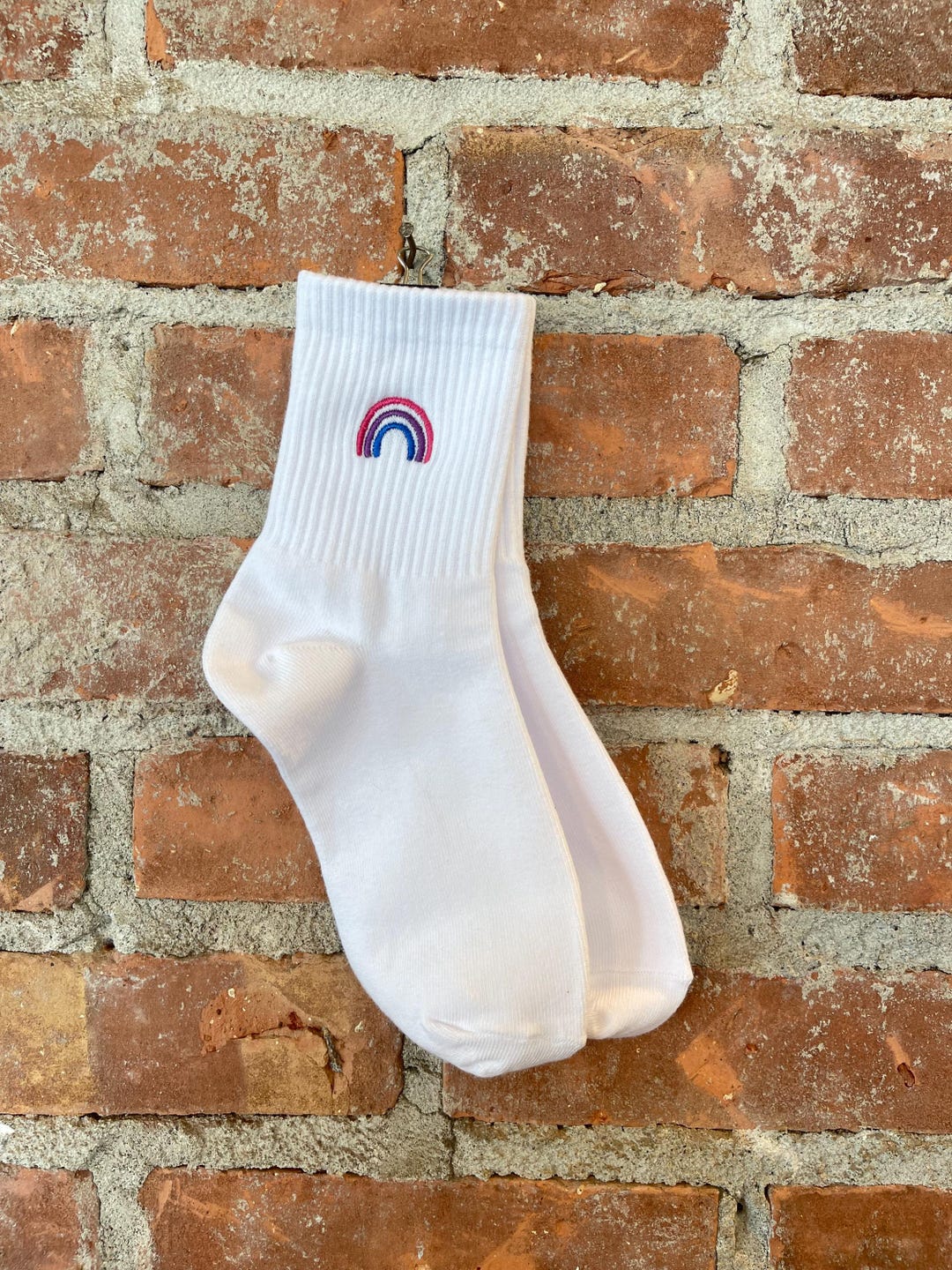 Bisexual Rainbow Embroidered Socks | Bi Pride Socks | Cute Bisexual ...