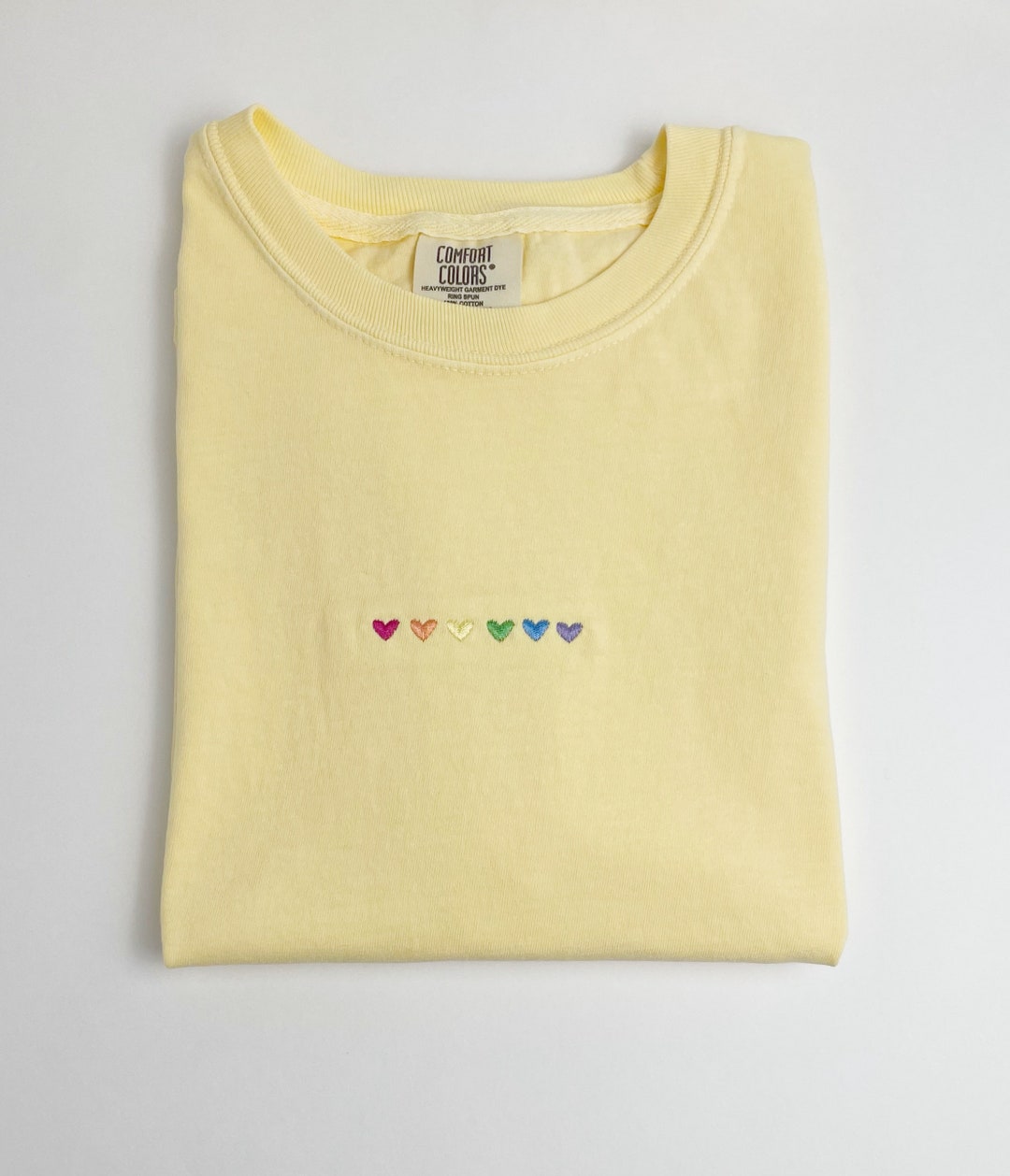 LGBTQ Cute Pride Shirt Rainbow Embroidered Hearts | Wlw | Gay Pride Tee ...