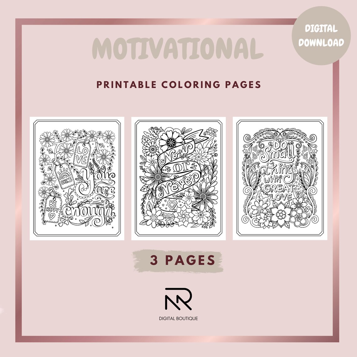Motivational Digital Coloring Pages | Printable Coloring Pages ...