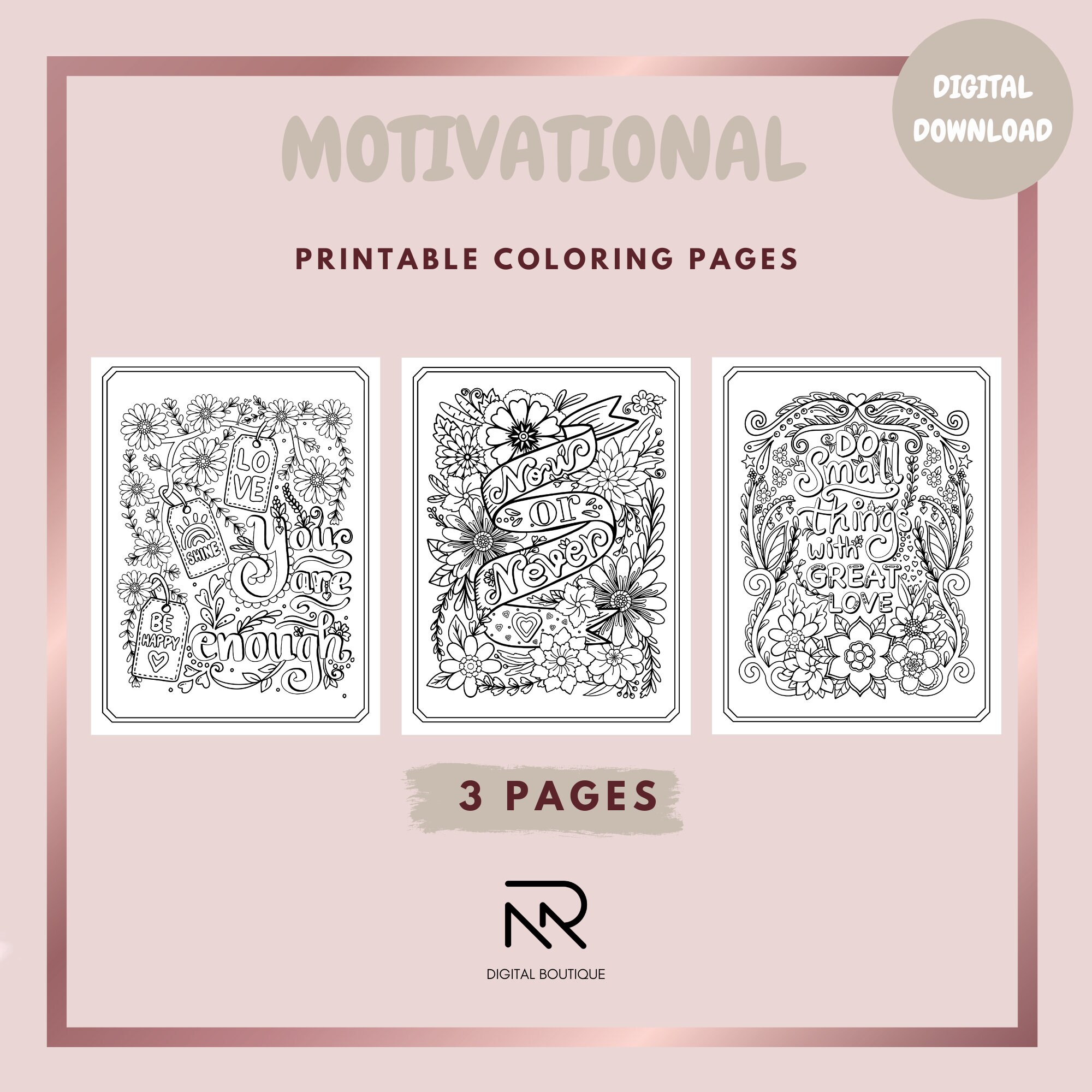 Motivational Digital Coloring Pages | Printable Coloring Pages ...