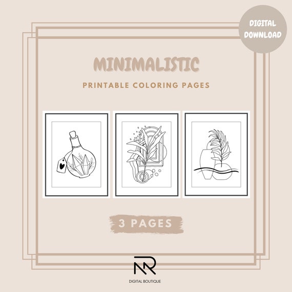 Minimalistic Digital Coloring Pages Printable Coloring Pages - Etsy