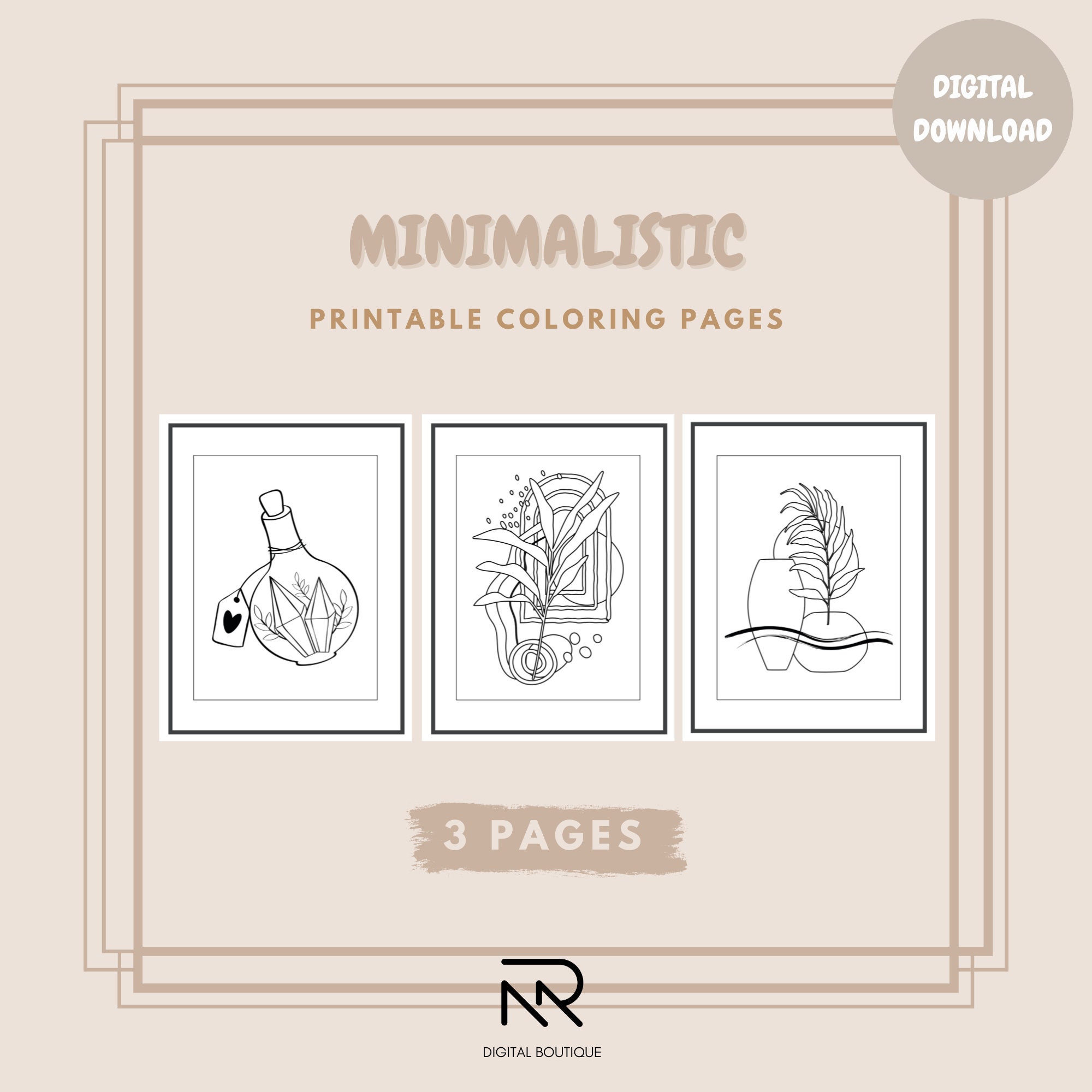 Minimalistic Digital Coloring Pages | Printable Coloring Pages ...
