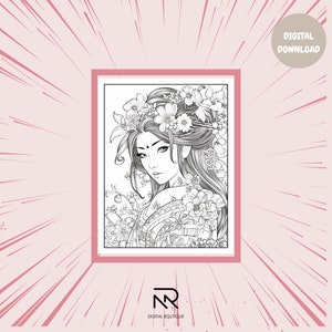 Anime Digital Coloring Pages Printable Coloring Pages Instant Download ...