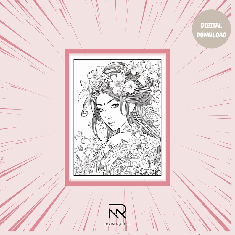 Anime Digital Coloring Pages | Printable Coloring Pages | Instant ...