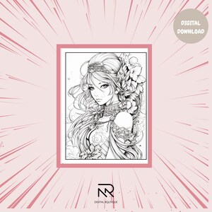 Anime Digital Coloring Pages | Printable Coloring Pages | Instant ...