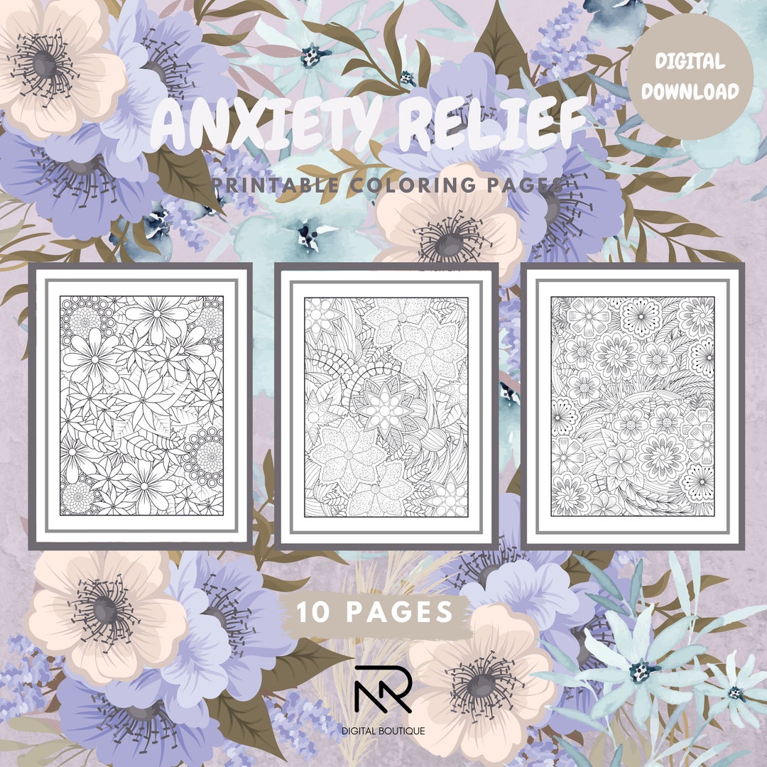 Anxiety Relief Coloring Pages Printable Coloring Pages - Etsy