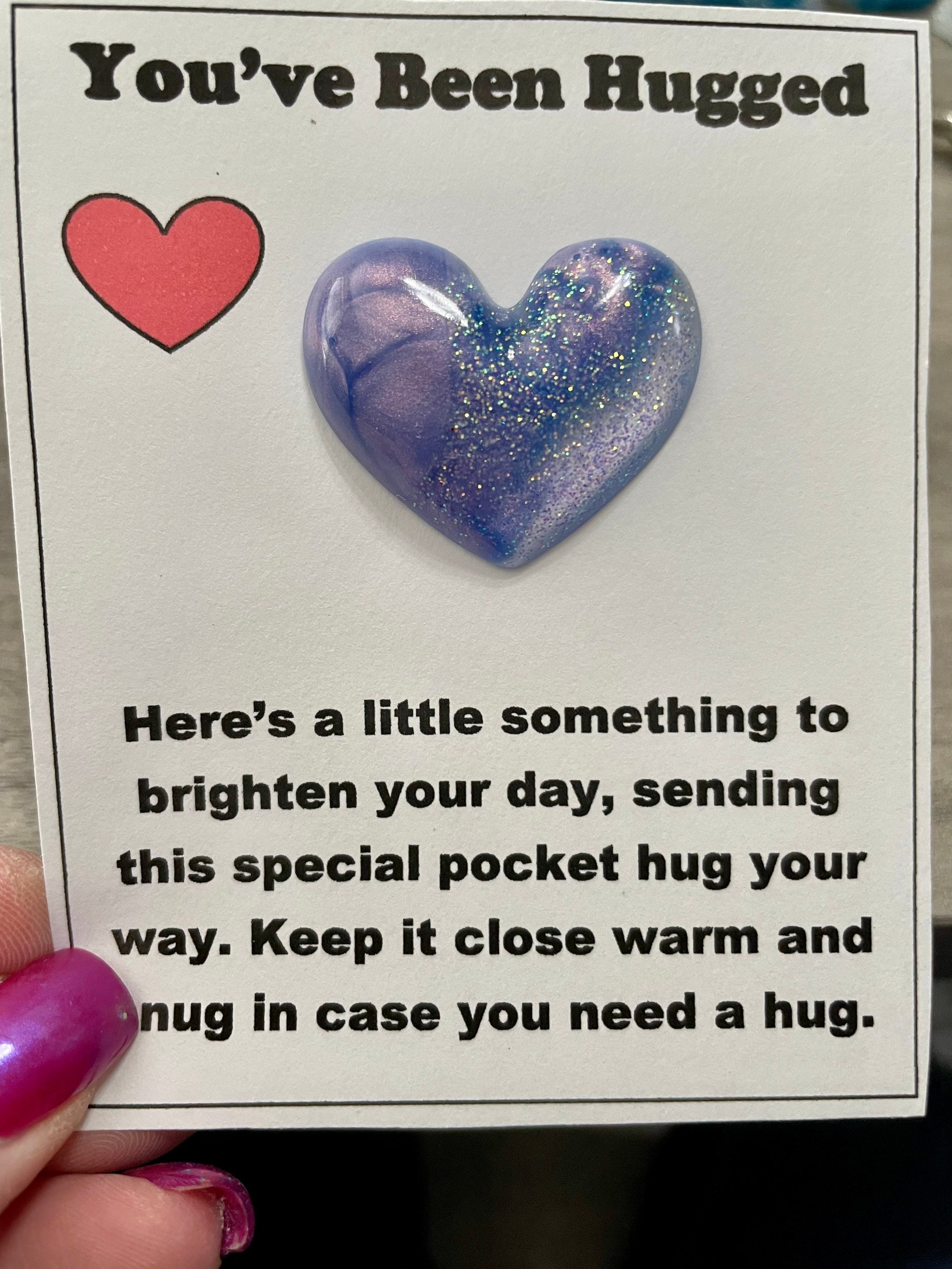 Pocket Hug Card Heart Stone With Youve Been Hugged Card - Etsy