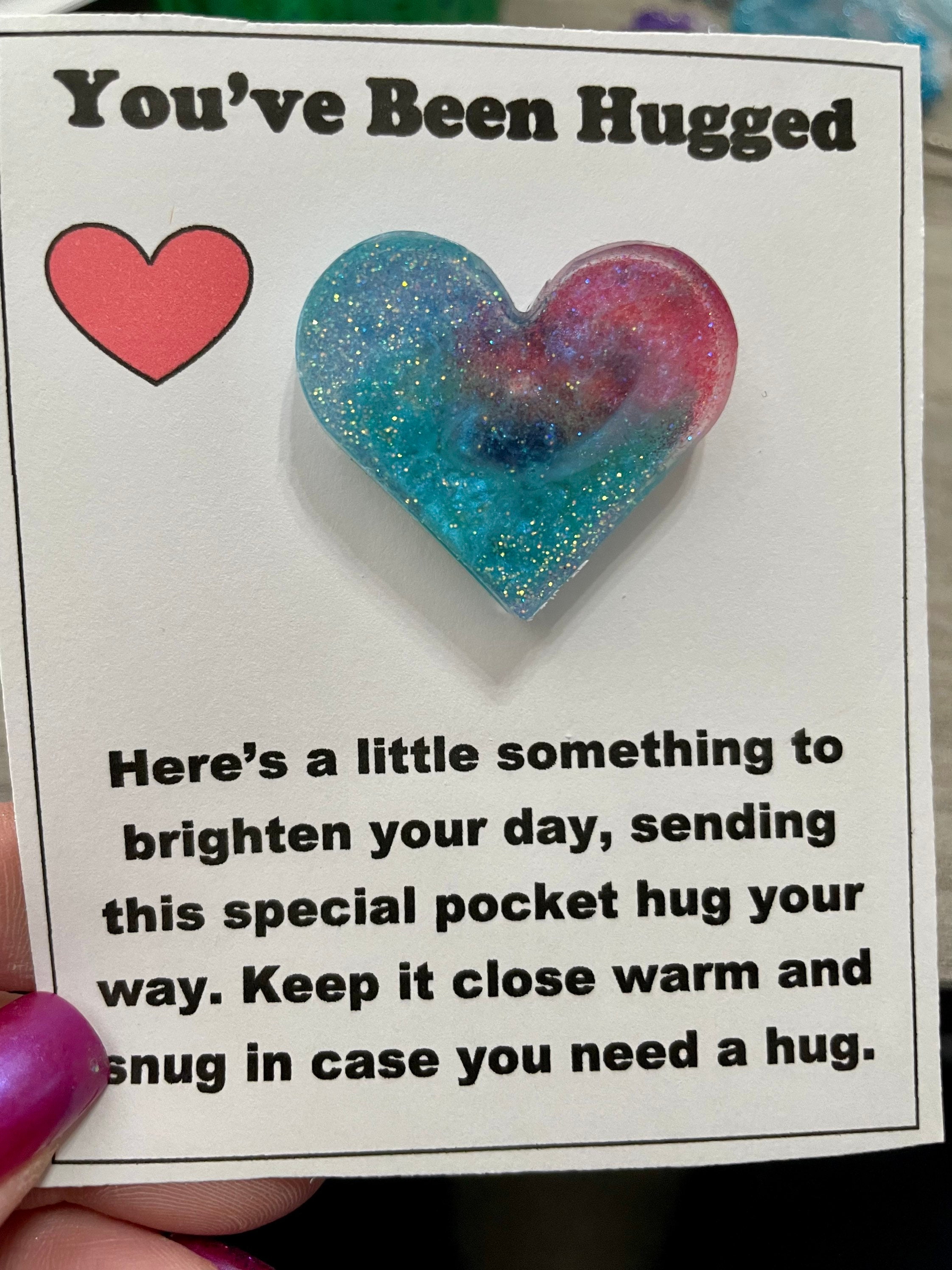 Pocket Hug Card Heart Stone With Youve Been Hugged Card - Etsy