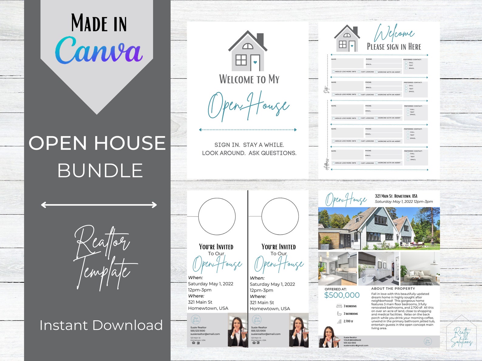 Open House Bundle Templates for Real Estate Agents - Etsy
