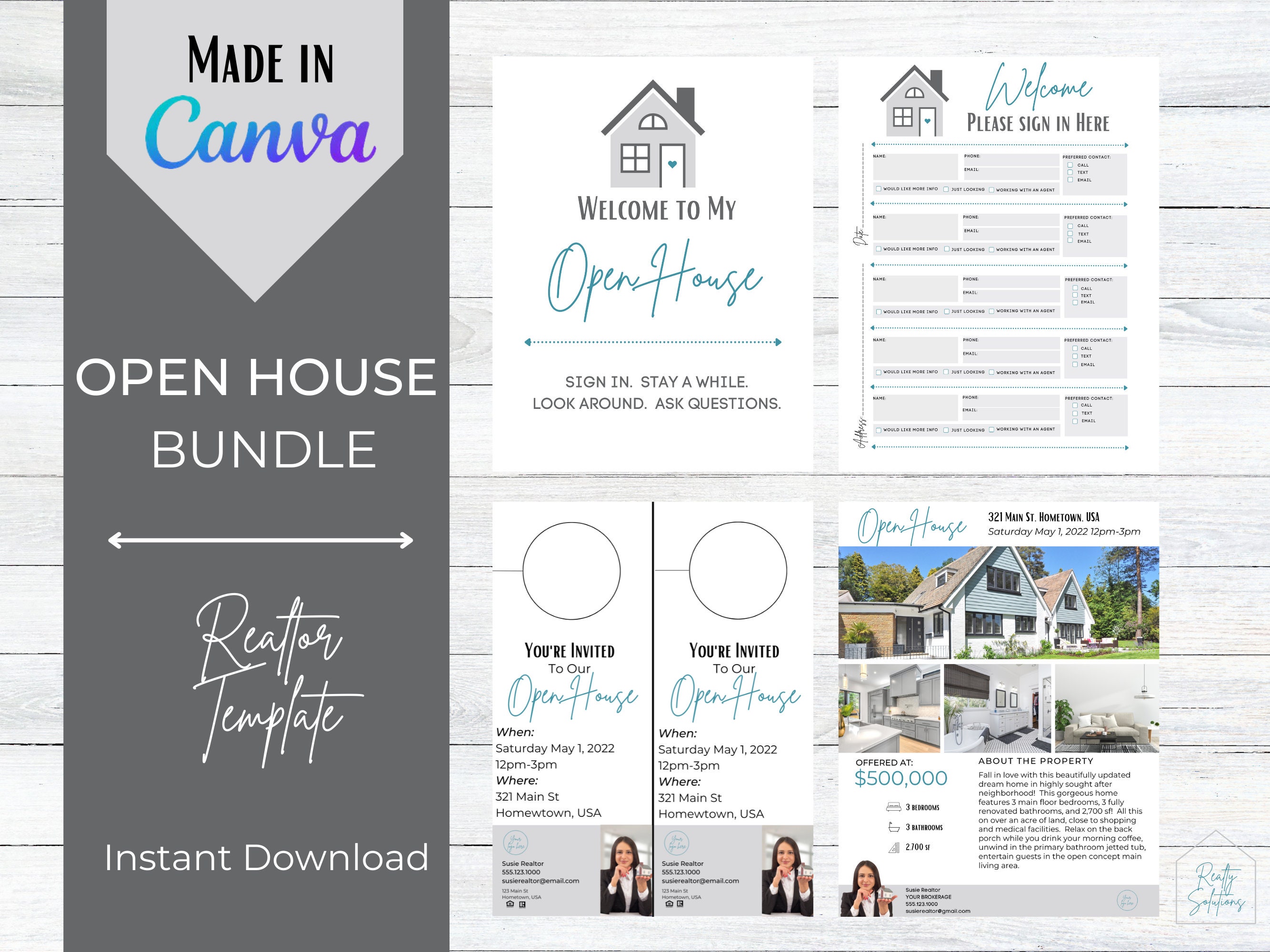 Open House Bundle Templates for Real Estate Agents - Etsy