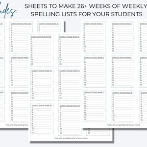 Customizable Homeschool Spelling Curriculum Worksheets - Etsy