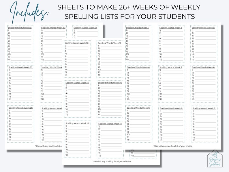 Customizable Homeschool Spelling Curriculum Worksheets - Etsy