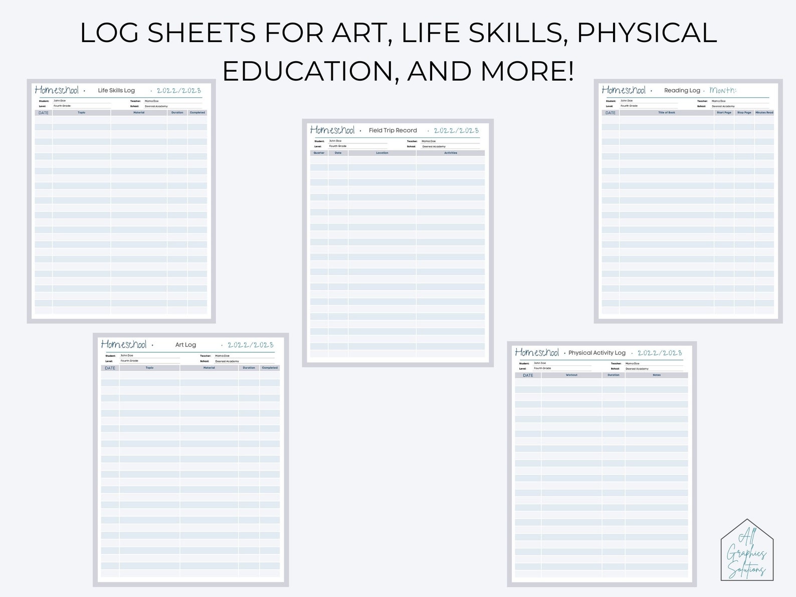 Customizable Homeschool Portfolio Logs and Records - Etsy