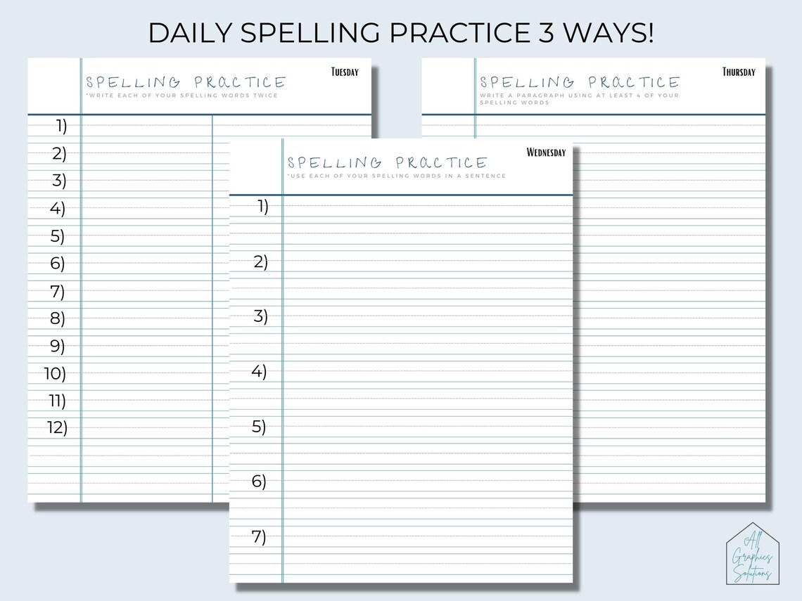 Customizable Homeschool Spelling Curriculum Worksheets - Etsy