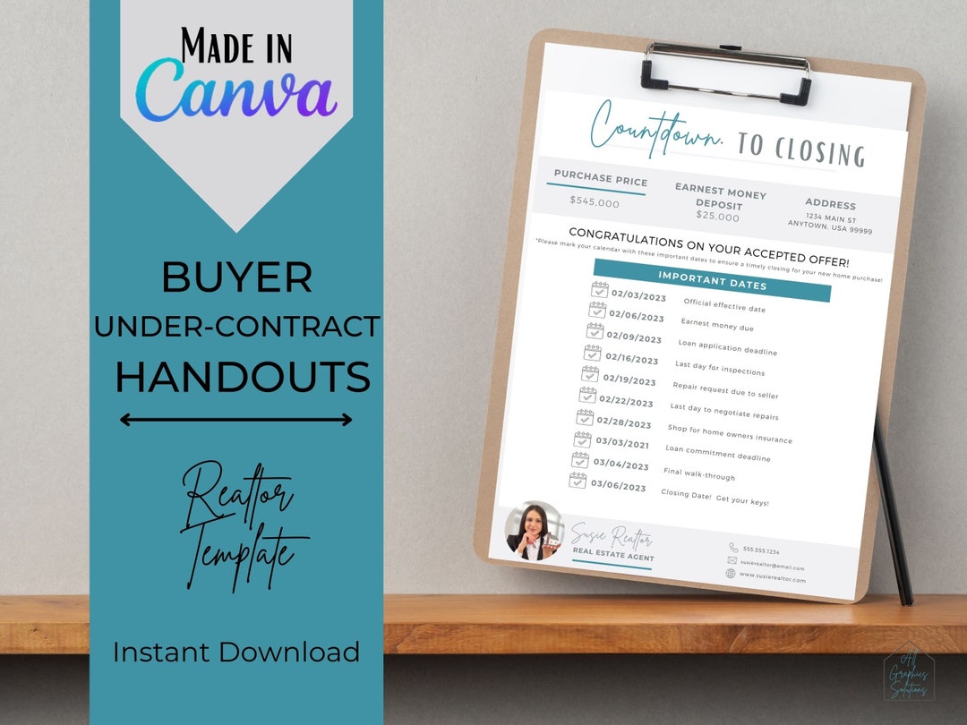 Buyer Under Contract Handouts for Real Estate Agents - Etsy