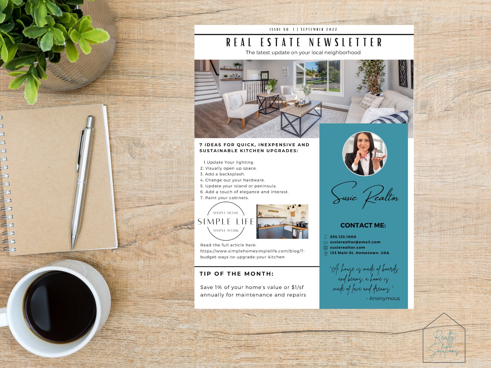 Real Estate Monthly Newsletter Template - Etsy