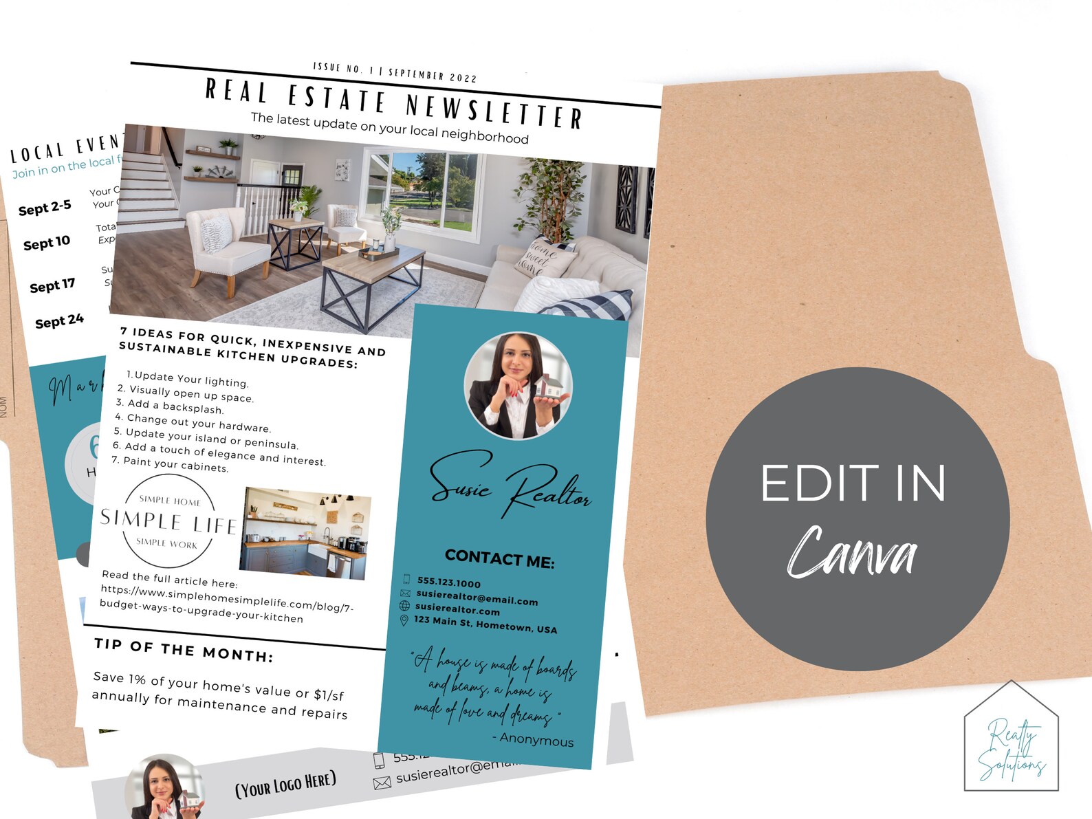 Real Estate Monthly Newsletter Template - Etsy
