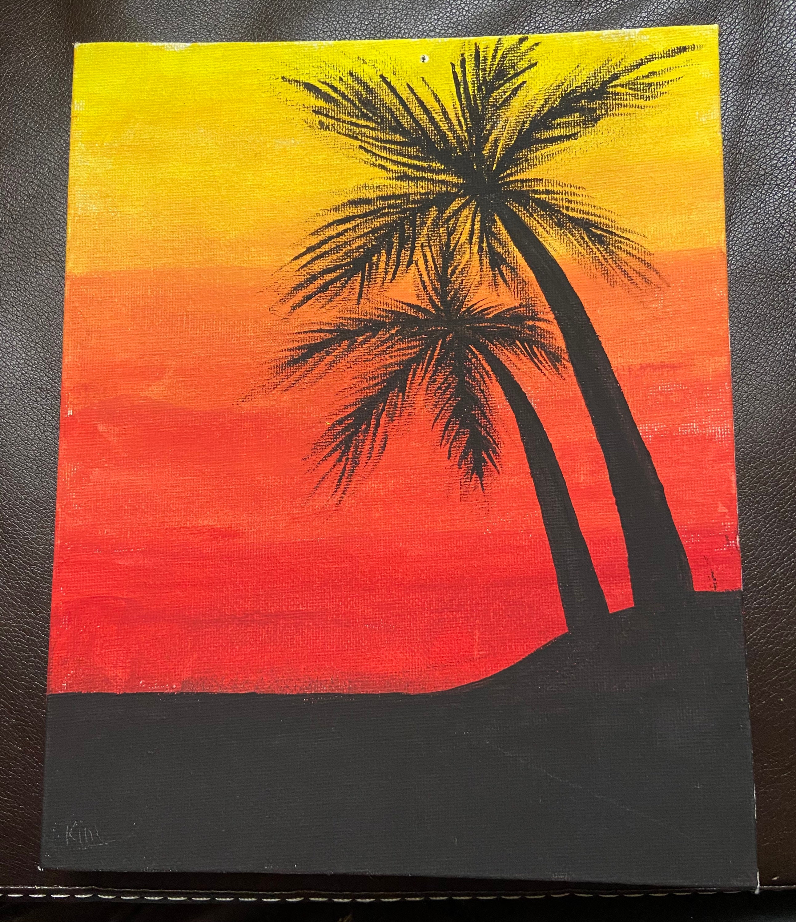 Sunset Painting With Palm Trees - Etsy