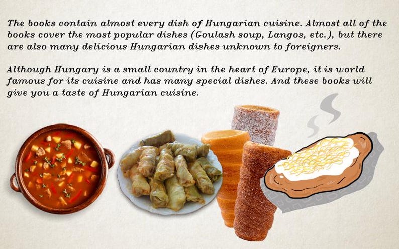 20PCS Hungarian Digital Cookbook Recipes Hungary Goulash Paprika Langos ...