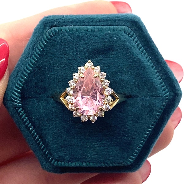 Pear Pink Stone Ring - Etsy