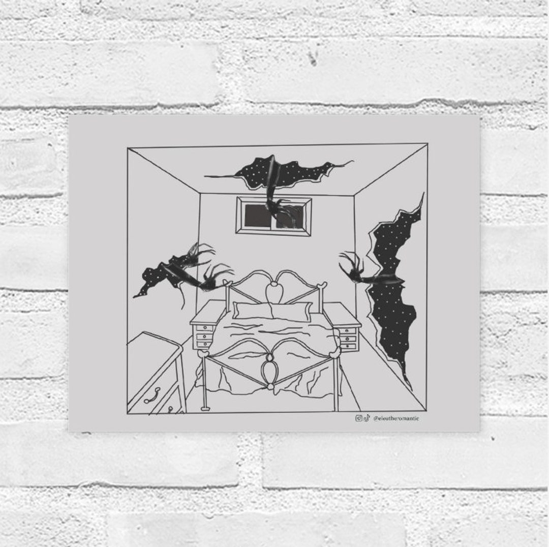 Illustration of a Room With Demons Creeping Inside, High-quality Art ...