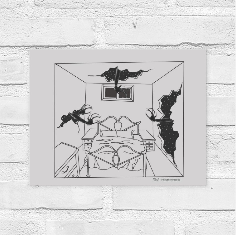 Illustration of a Room With Demons Creeping Inside, High-quality Art ...