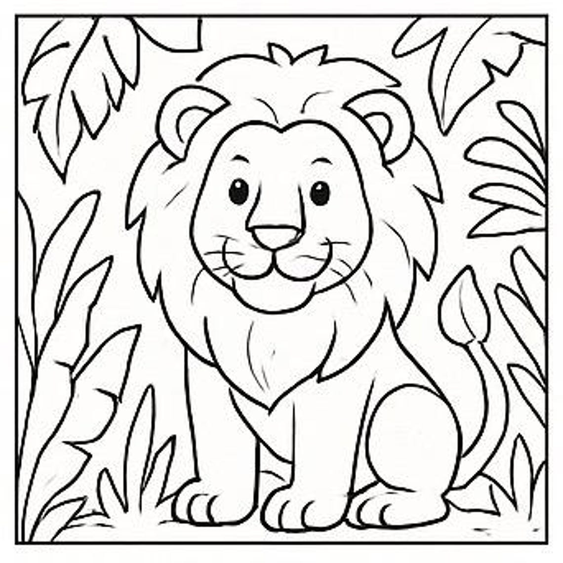Printable Jungle Animal Coloring Page – Cute Safari Animals for Kids ...