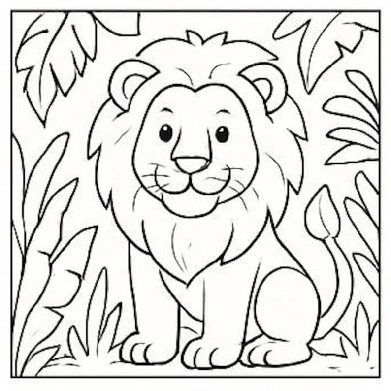 Printable Jungle Animal Coloring Page – Cute Safari Animals for Kids ...