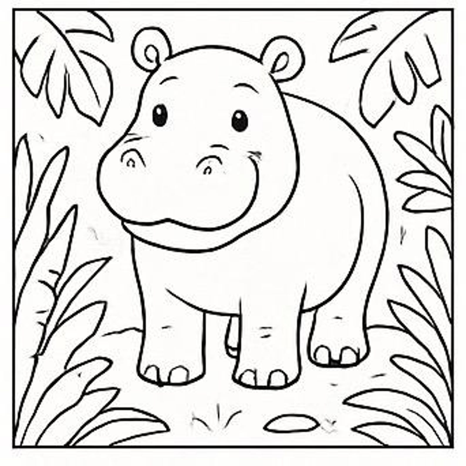 Printable Jungle Animal Coloring Page – Cute Safari Animals for Kids ...