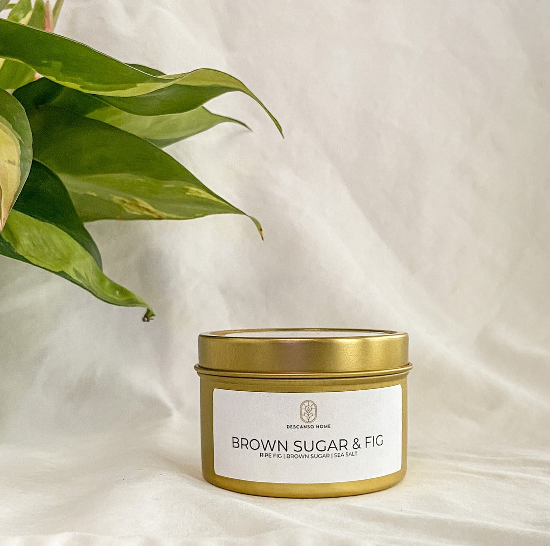 Brown Sugar and Fig Scented Candle Soy Wax Candle 4 Oz Travel Candle ...