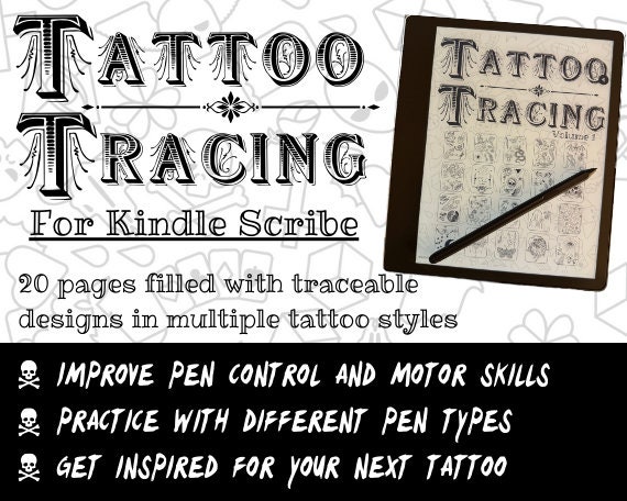 Kindle Scribe Tattoo Tracing Notebook Volume 1 20 Pages Filled With ...