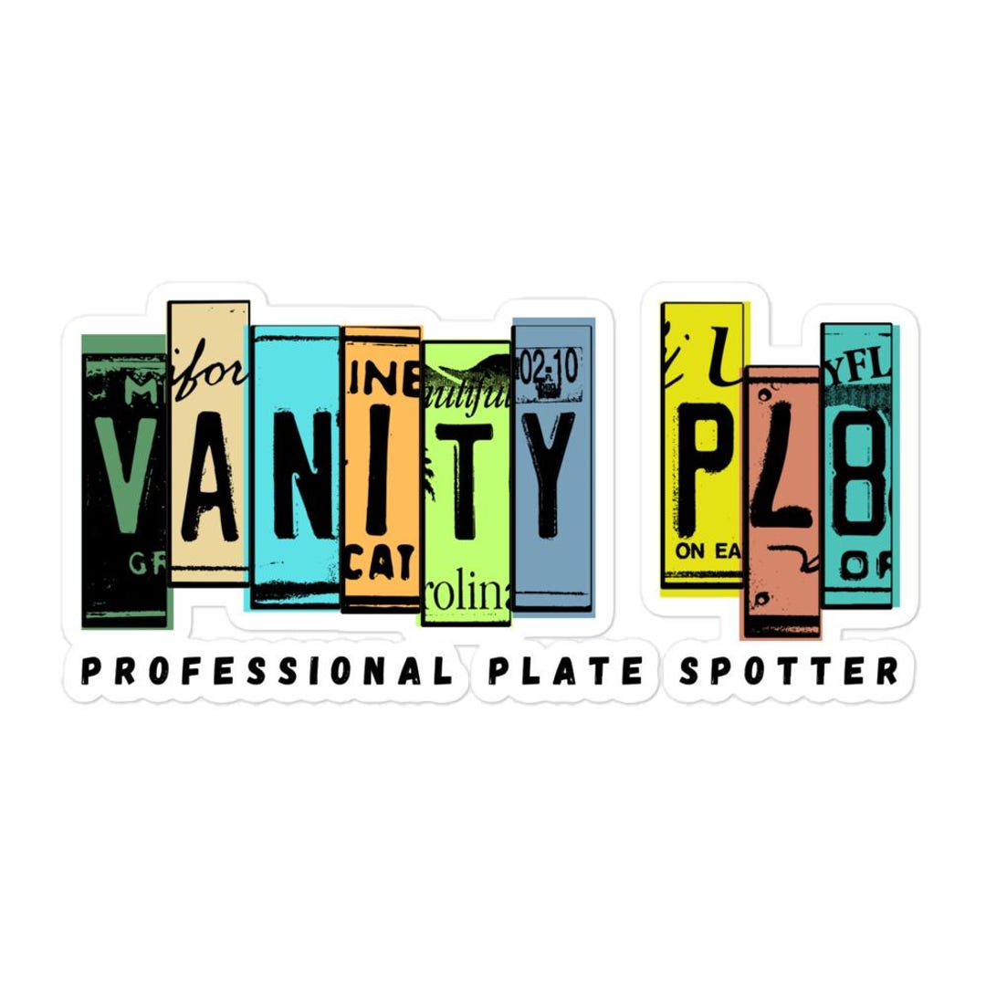 Professional Plate Spotter Vanity Plate Bubble-free Sticker | Created ...